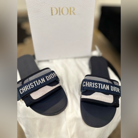 Dior | Shoes | Christian Dior Diorevolution Slide Navy Camouflage ...
